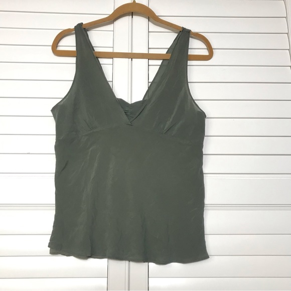 Theory | Tops | Theory Y2k Style Green Silk Sleeveless Tank Top Size ...